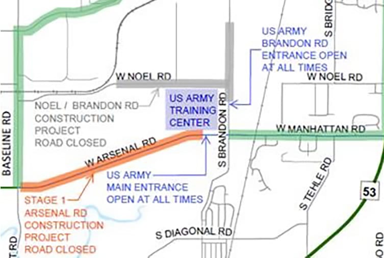 Arsenal Road Closure Beginning Monday, August 5 - Country Herald