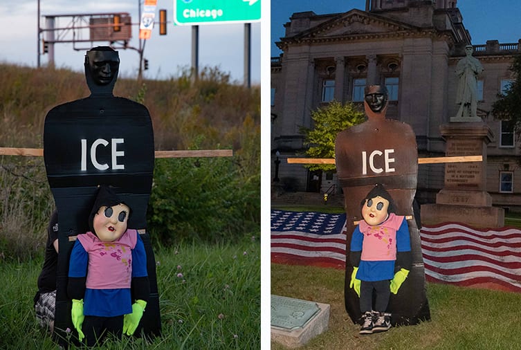 After Cold Shoulder, ICE Scarecrow reappears across Kankakee County ...