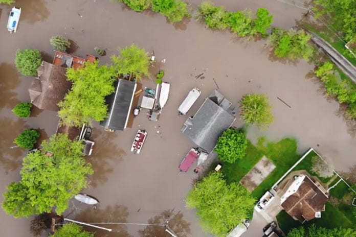 Kankakee River, Flooding captured by Drones, Firefighters - Country Herald