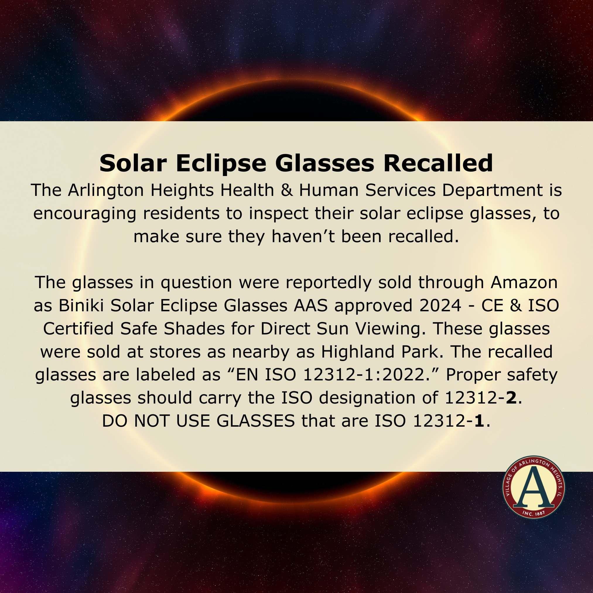Recall Alert: Amazon Issues Warning on Eclipse Glasses in Indiana ...
