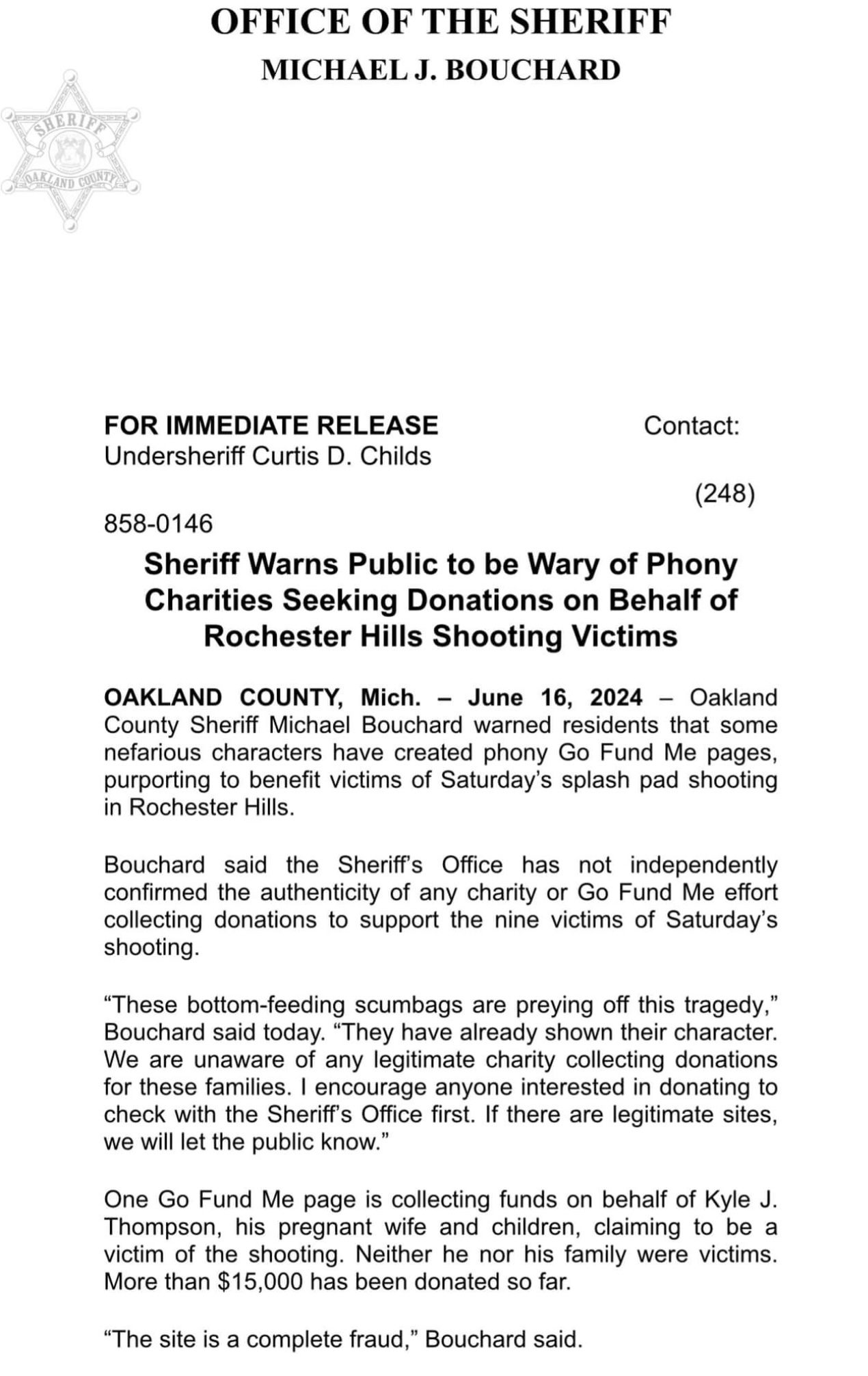 GoFundMe Raises $26k for Michigan Splash Pad Shooting Victims - Country ...
